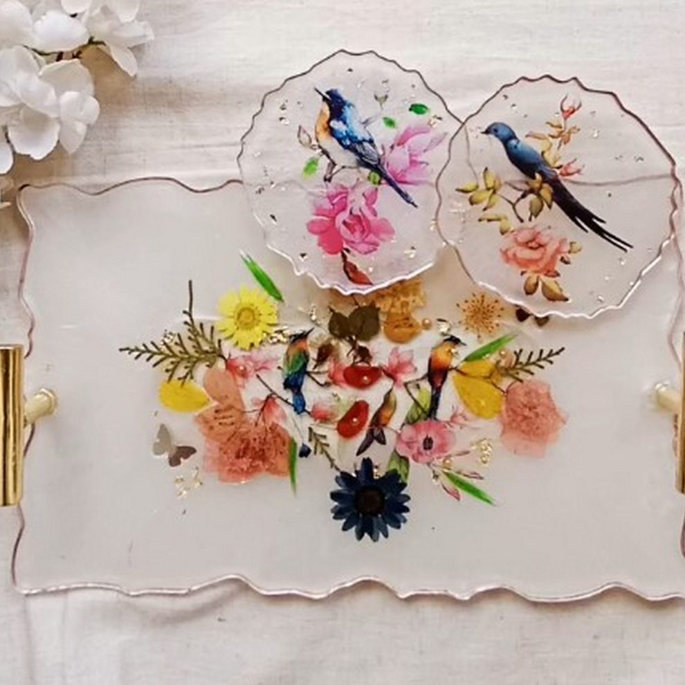 New Resin Tray & Coaster Combo | Beautiful Color Combination