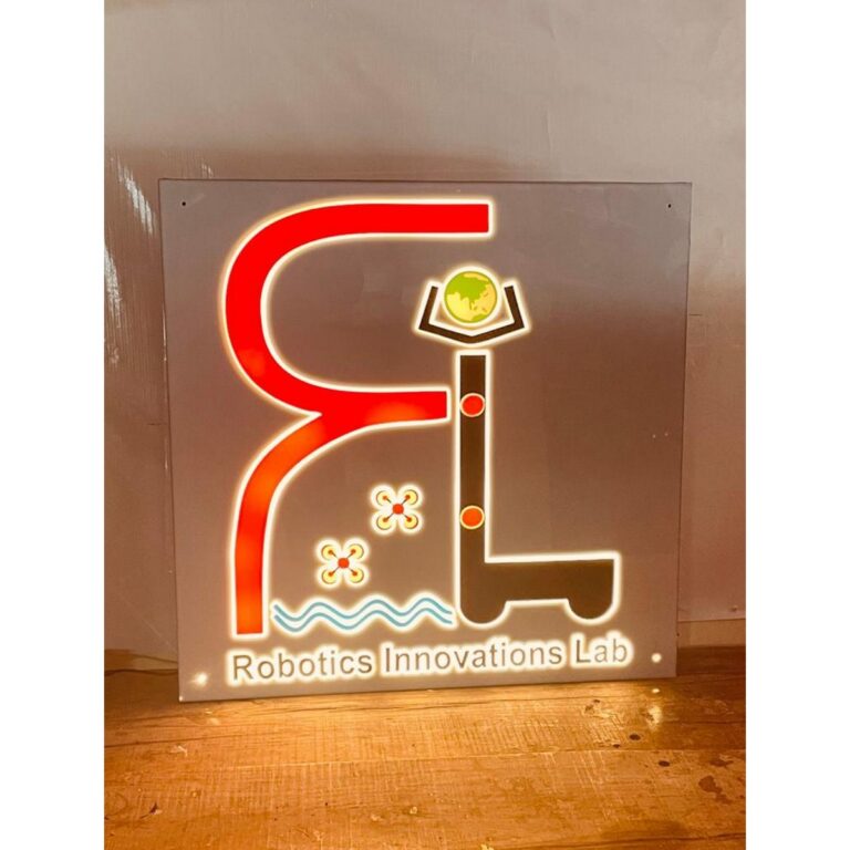 Designer Black Metal LED Name Plate | Illuminating Elegance