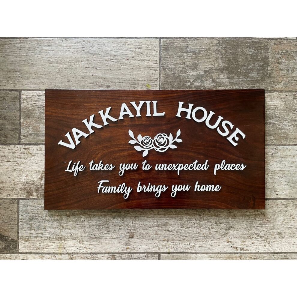 Sheesham Wood Rustic Design Name Plate 🌿 Rustic Elegance