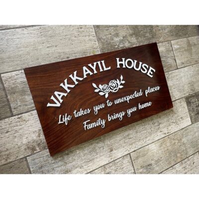 Sheesham Wood Rustic Design Name Plate 🌿 Rustic Elegance