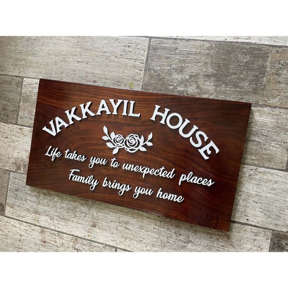 Sheesham Wood Rustic Design Name Plate 🌿 Rustic Elegance