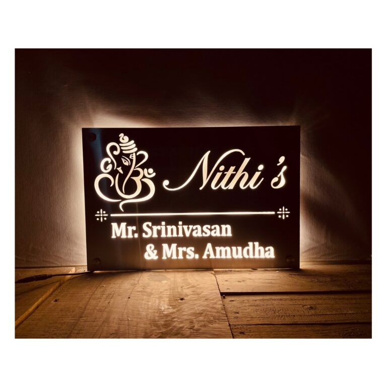Buy Stainless Steel Laser-Cut Light Name Plate | HITCHKI