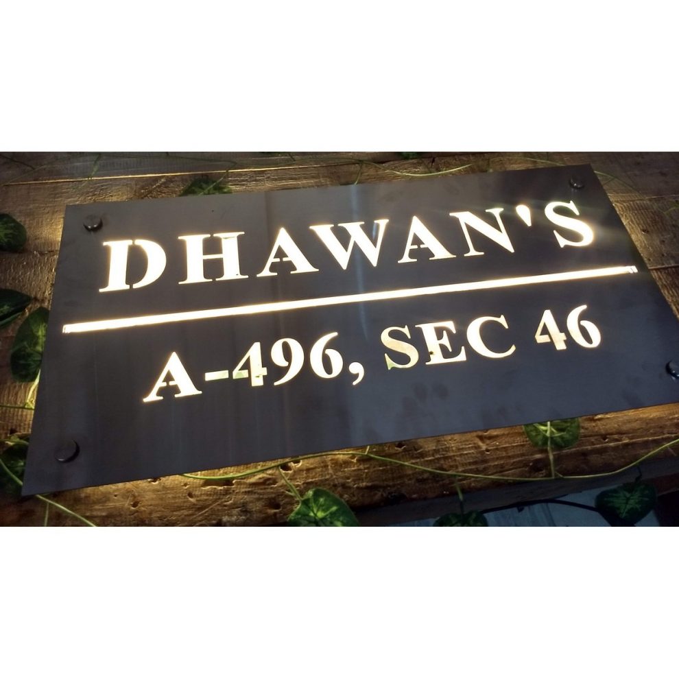 SS 304 Waterproof LED Name Plate | With Brandee LED's