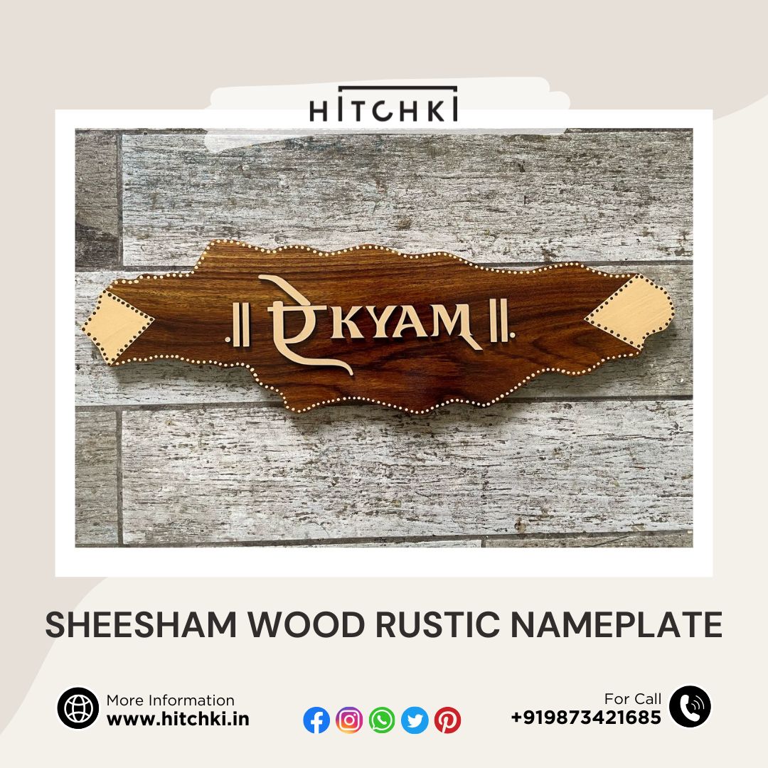 Sheesham Wood Name Plate – Luxury Handcrafted Wooden Signs