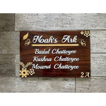Elegant Sheesham Wood House Nameplate | Hitchki