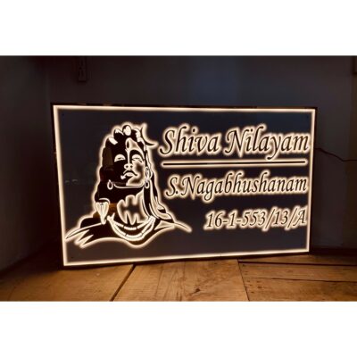 Shiv Ji Design Acrylic LED Name Plate | HITCHKI
