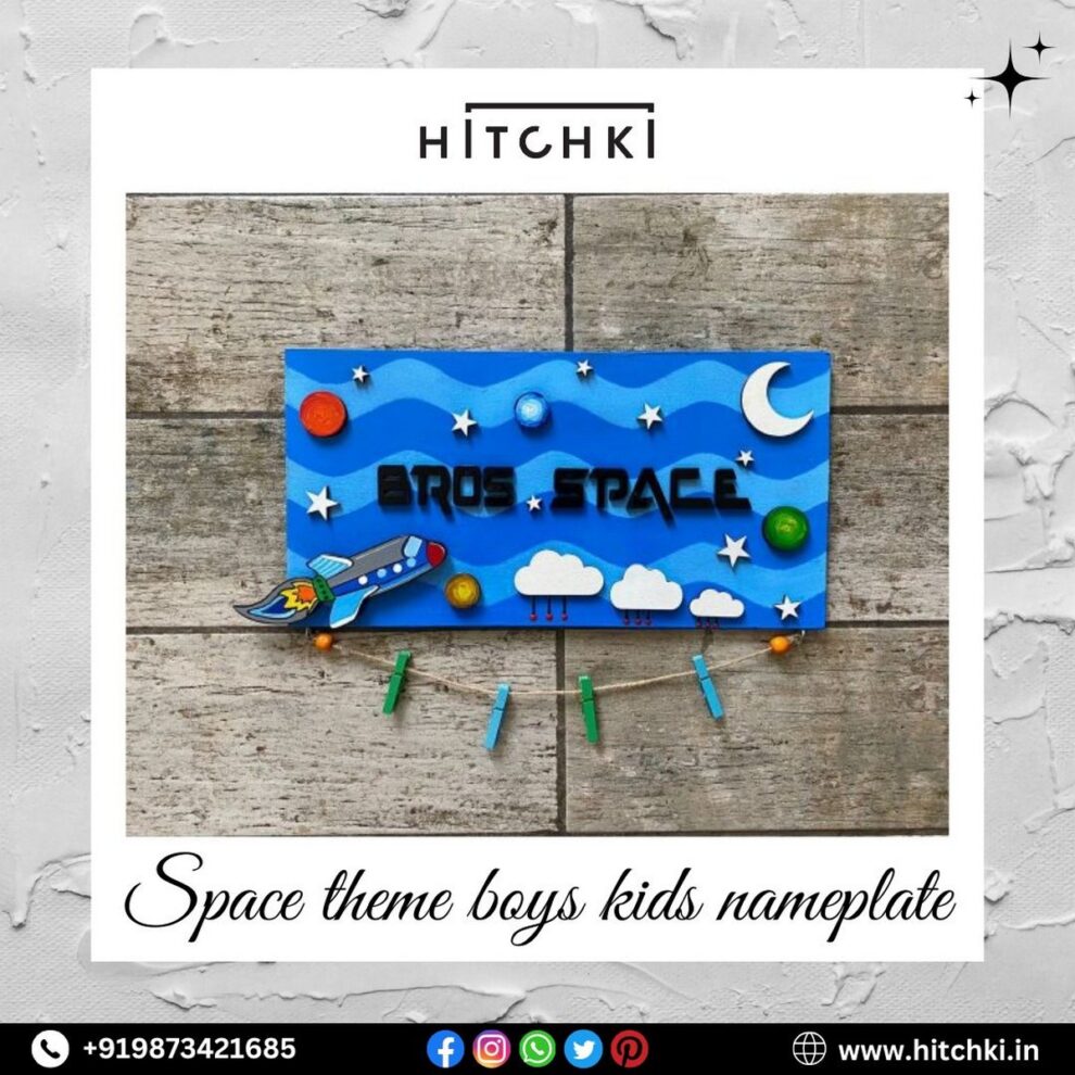 New Ultimate Space Theme Boys Nameplate for Kids | Hitchki | HITCHKI