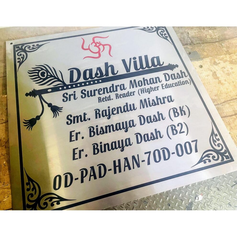 Waterproof Villa Name Plate | Stainless Steel Designed