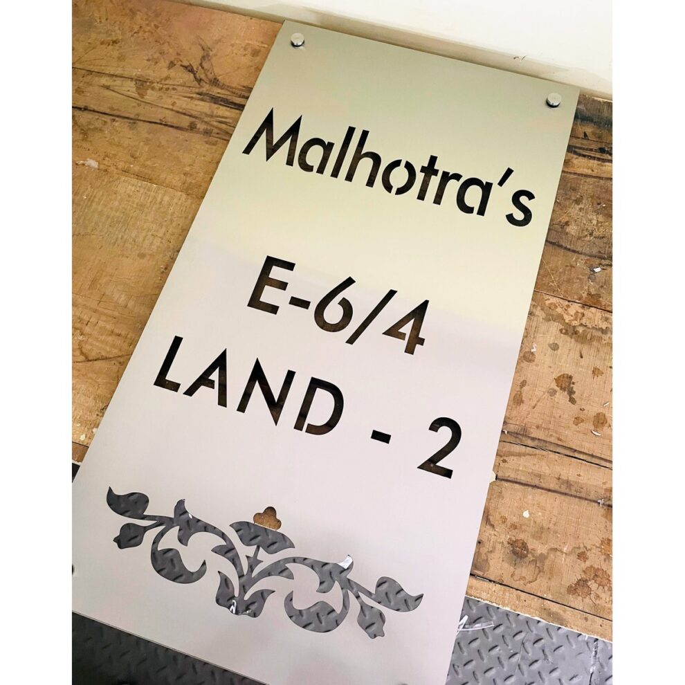 Stainless Steel 304 LED House Name Plate - Customizable