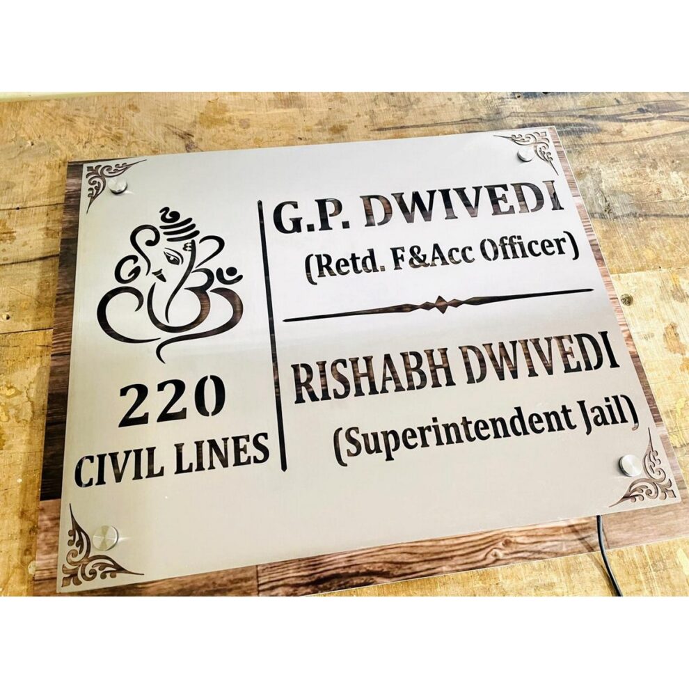 Stainless Steel LED Waterproof Name Plate | Customized