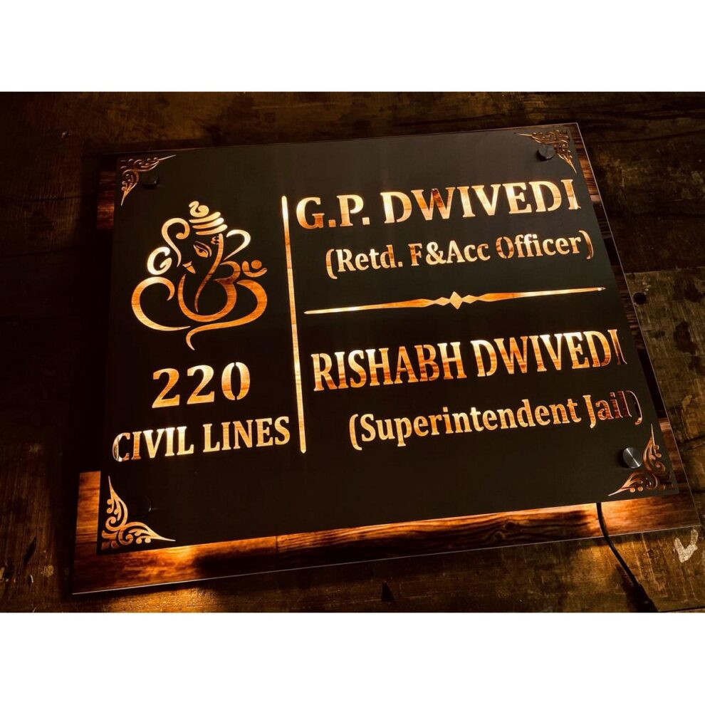 Stainless Steel LED Waterproof Name Plate | Customized