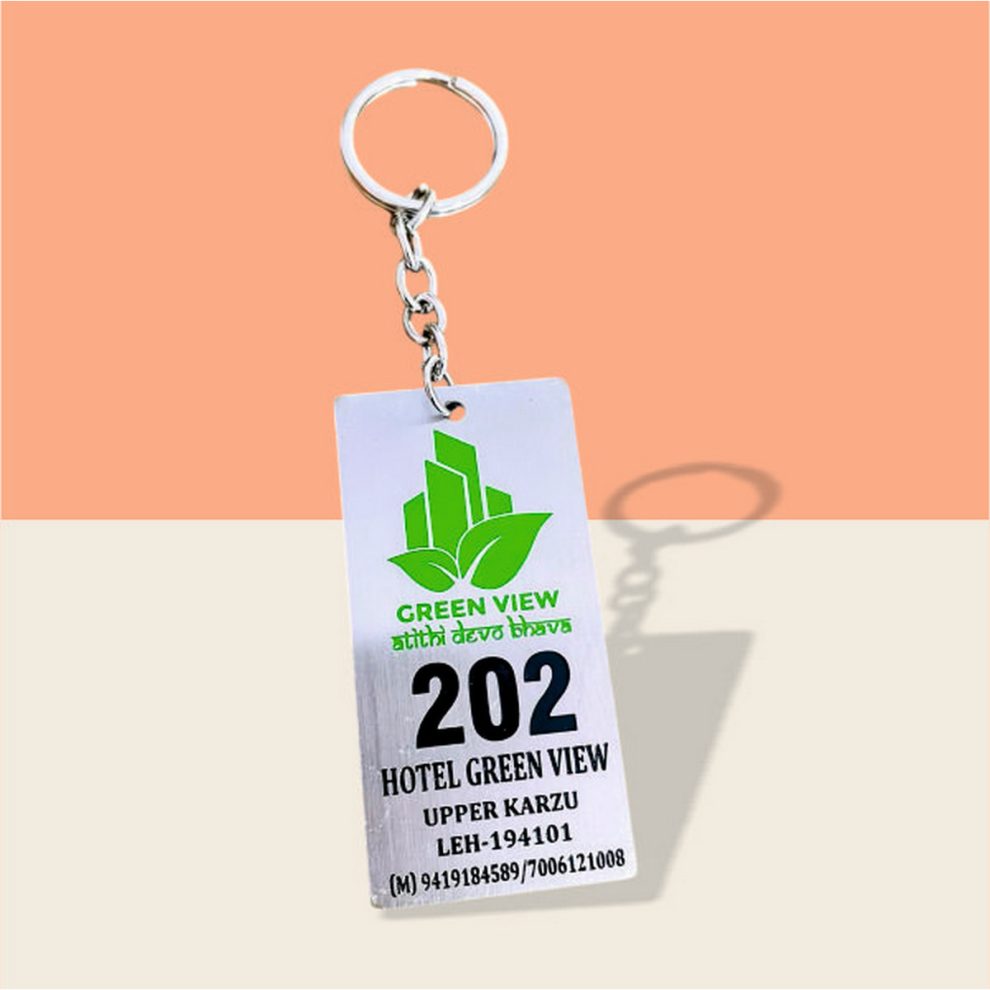 New Engraved Multicolor Stainless Steel Keychain