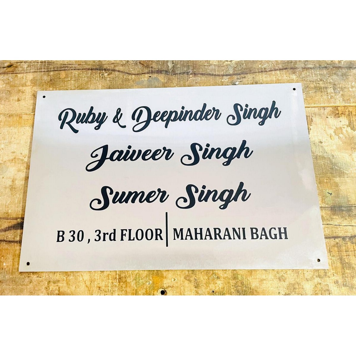 Home Wall Name Plate | Stainless Steel Engraved