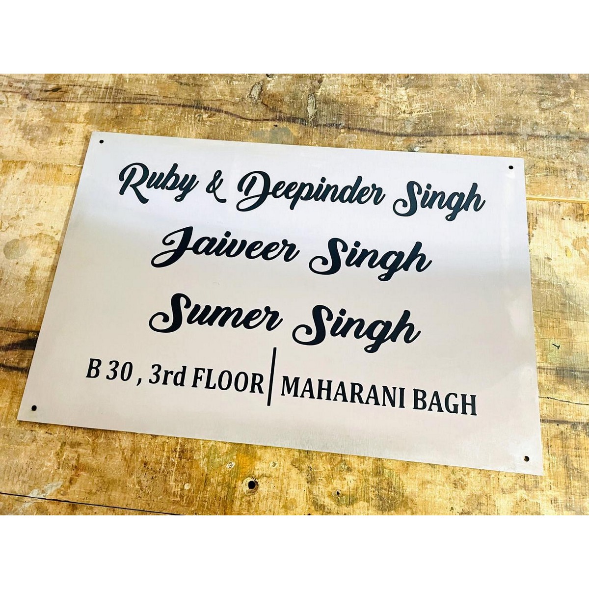 Home Wall Name Plate | Stainless Steel Engraved