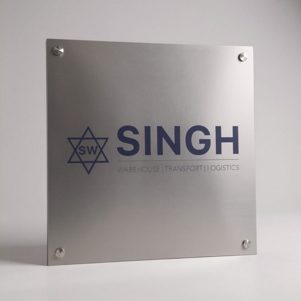 Stainless Steel Nameplates for Home – Singh | Modern House