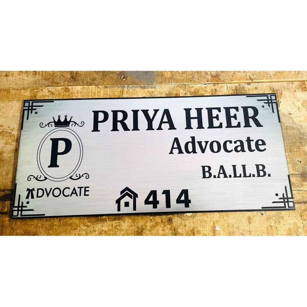 Stainless Steel Texture Acrylic Name Plate | Customized