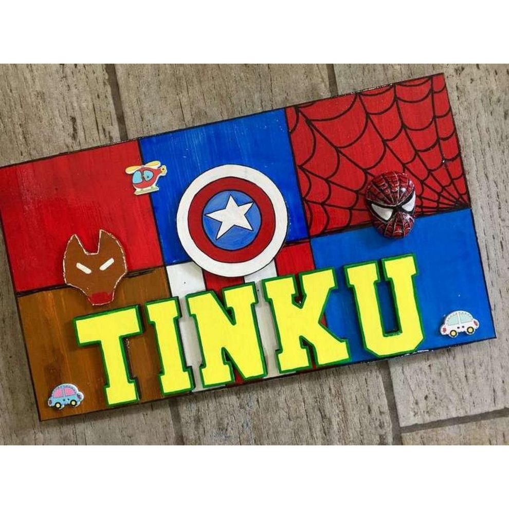 Superhero Nameplate For Kids Customizable