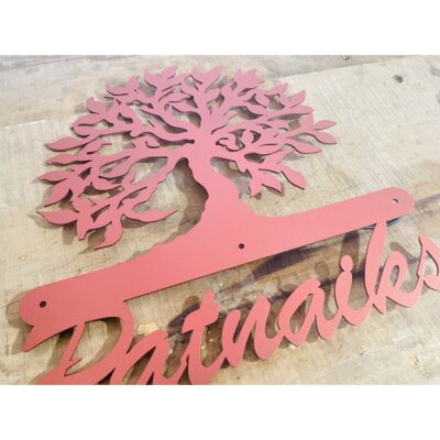 Tree Design Metal House Name Plate Rose Gold | HITCHKI