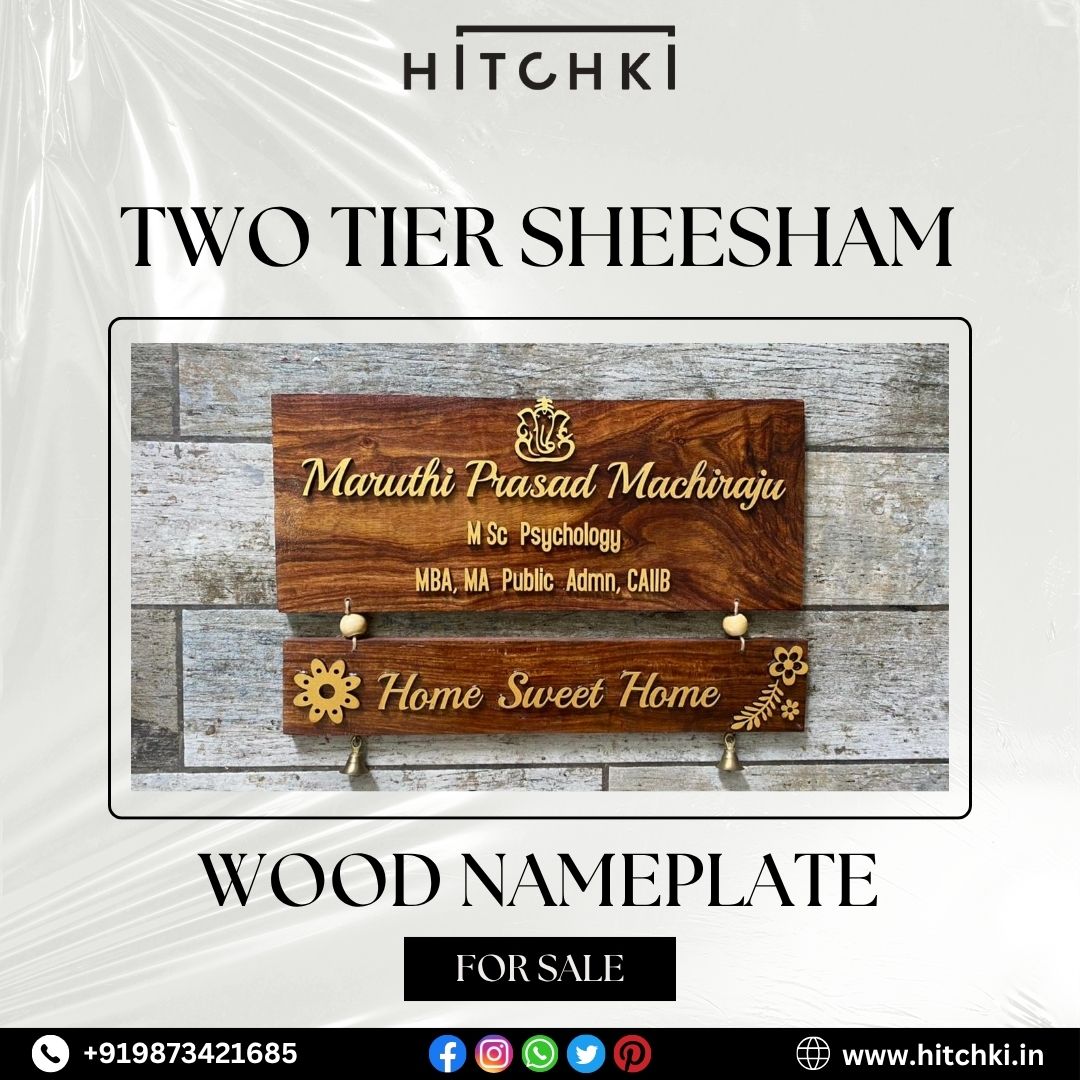 Pine Wood Engraved Nameplate : Personalized Elegance