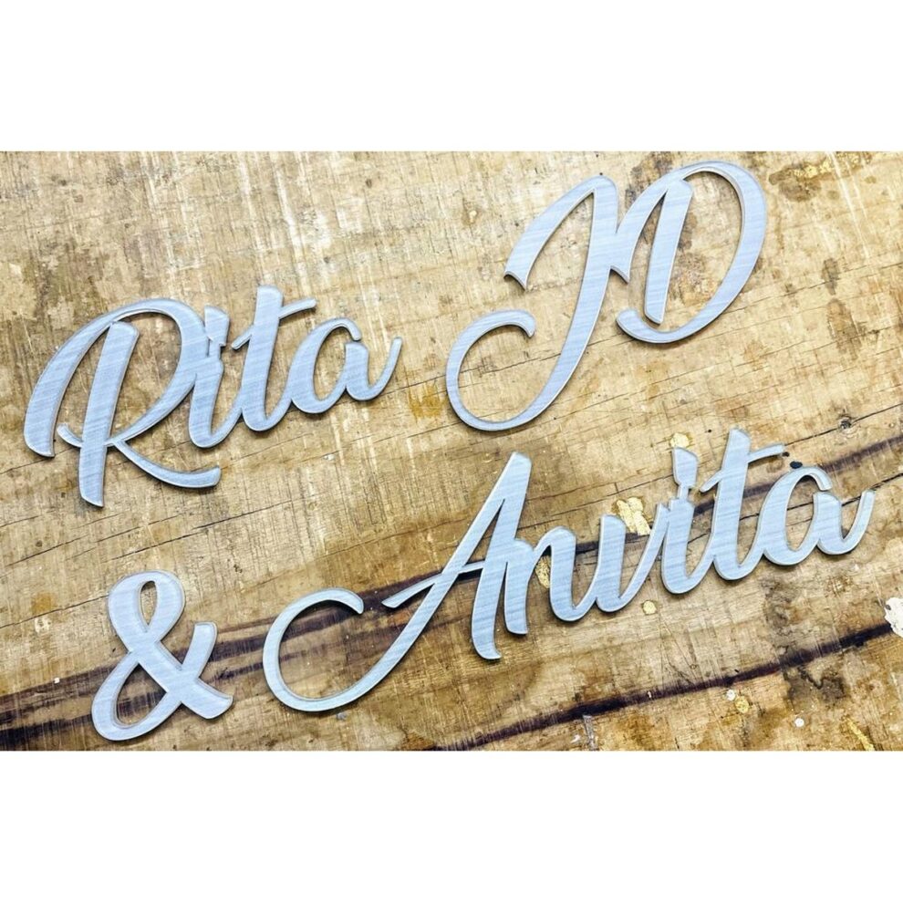 Acrylic Multi Color Cutout Letters - Stainless Steel Color