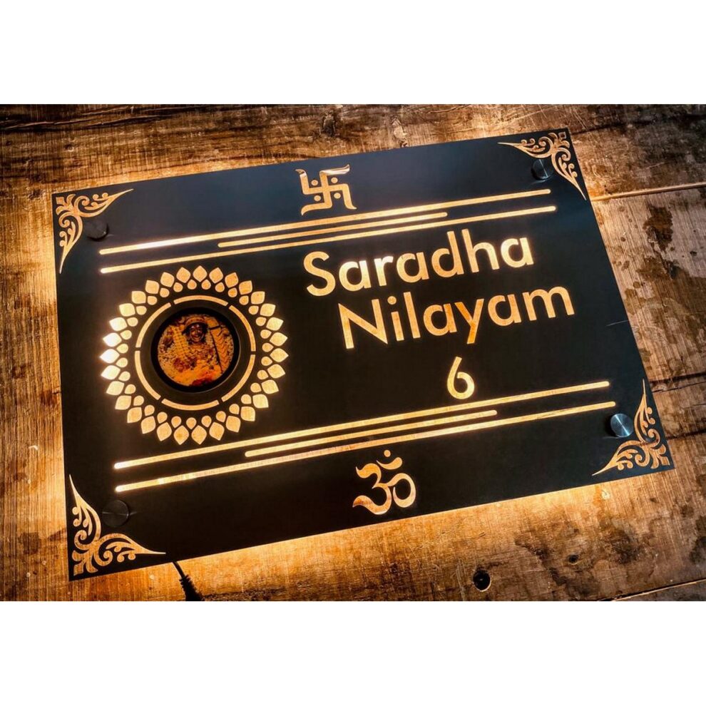 Waterproof Stainless Steel LED Home Name Plate | Customized