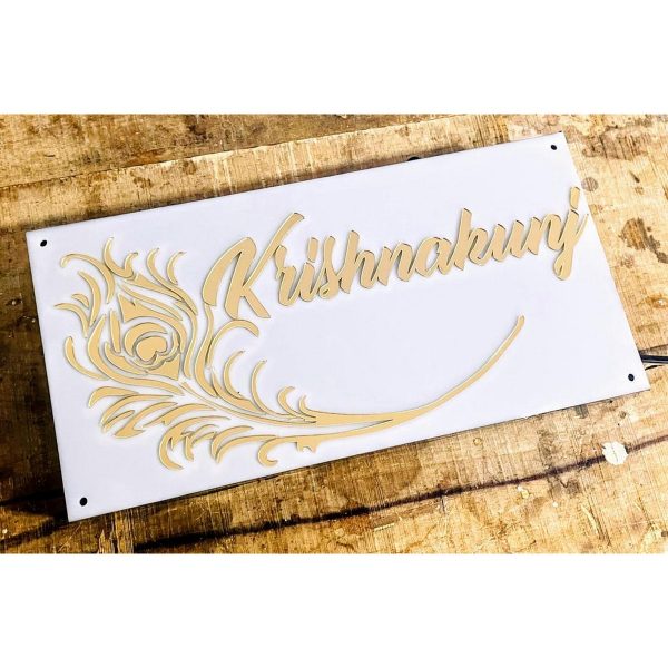 Mor Pankh Acrylic Home Name Plate 🌺 Personalized Elegance