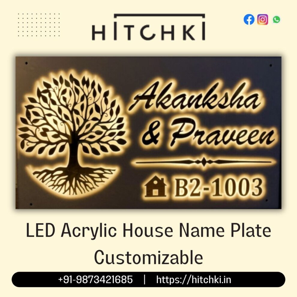 LED Acrylic House Nameplate | Illuminate Your Identity