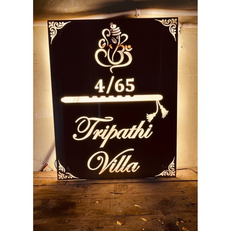 Villa LED Name Plate Stainless Steel 304Customized