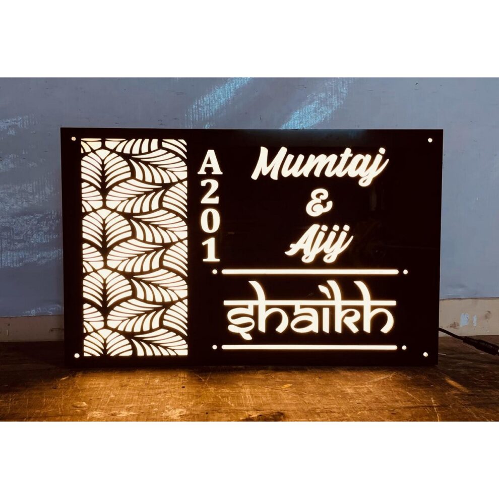 Warm White LED Acrylic Name Plate | Waterproof