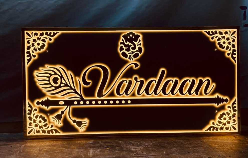 Warm white LEDs Customized LED House Name Plate | HITCHKI