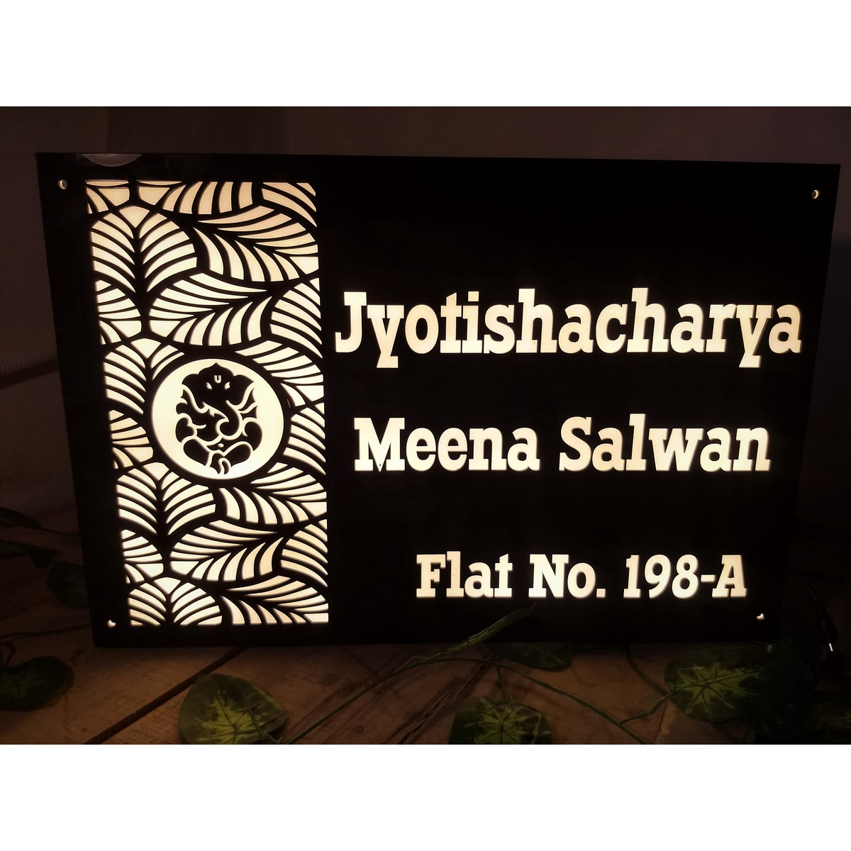 led light name plate for home | HITCHKI