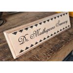 Wooden Home Table Nameplate Laser Cut Customizable