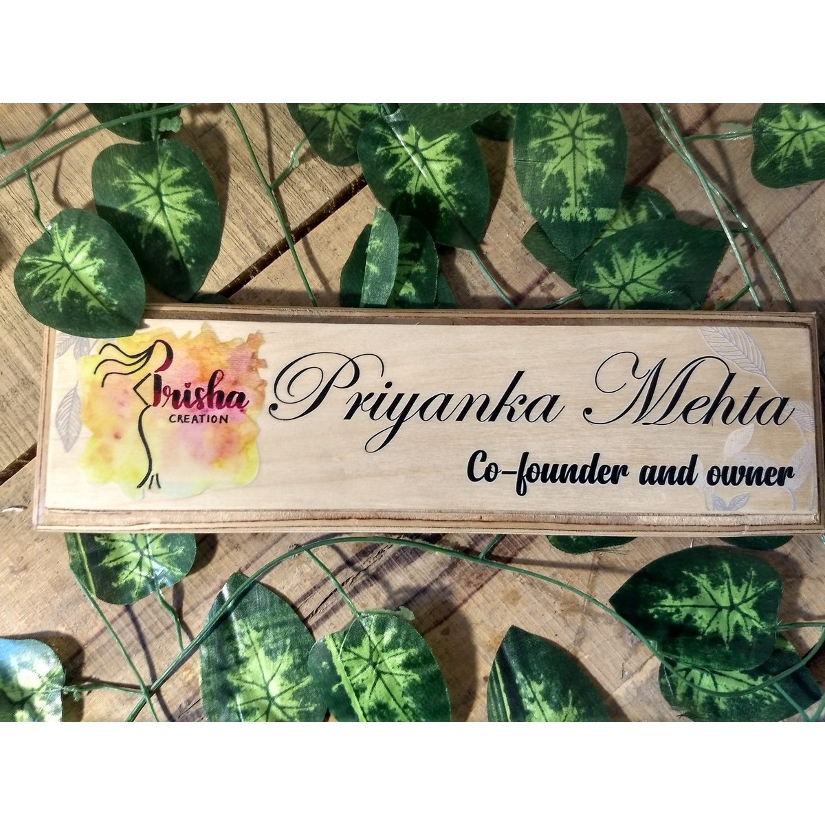 Birch wood - UV Printed | Wooden Name Plate | Online