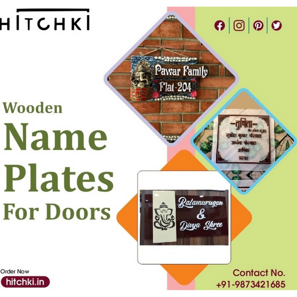 Wooden Nameplates For Doors From Hitchki | HITCHKI
