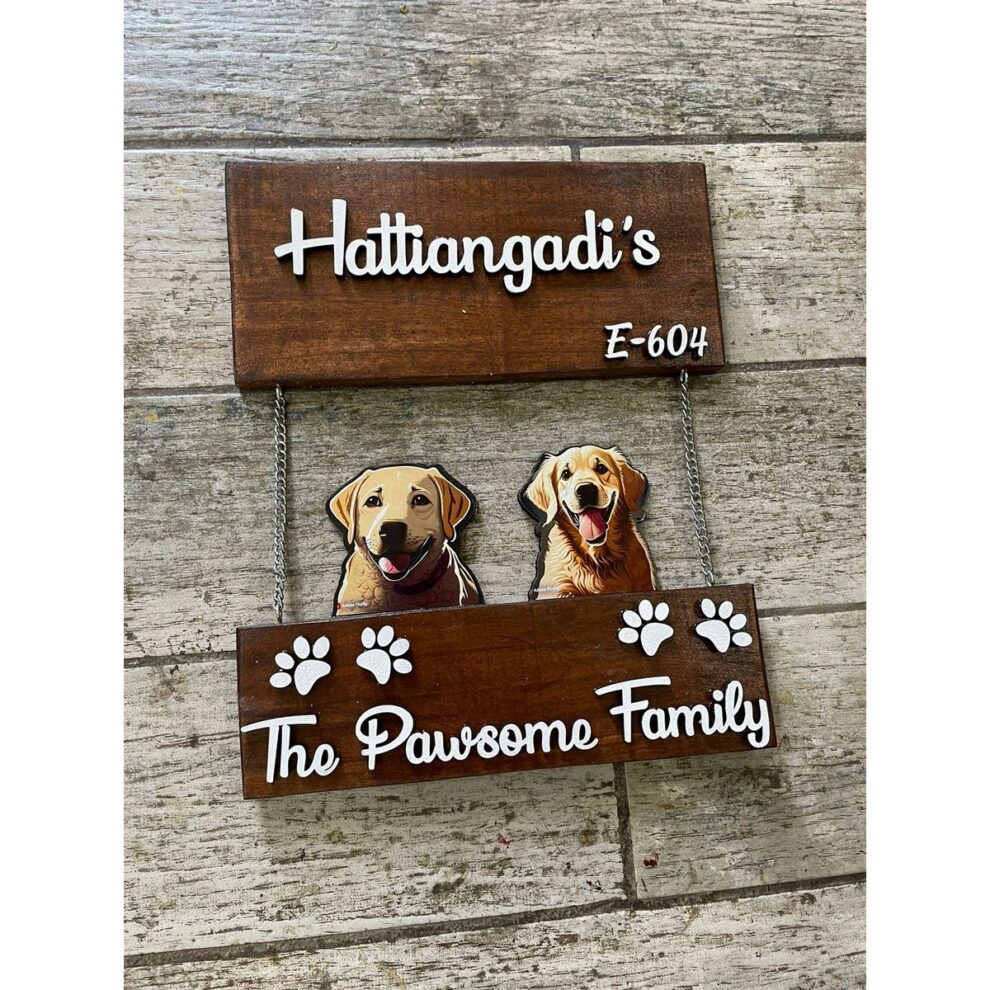 Name Plate For pet parent Family Customized