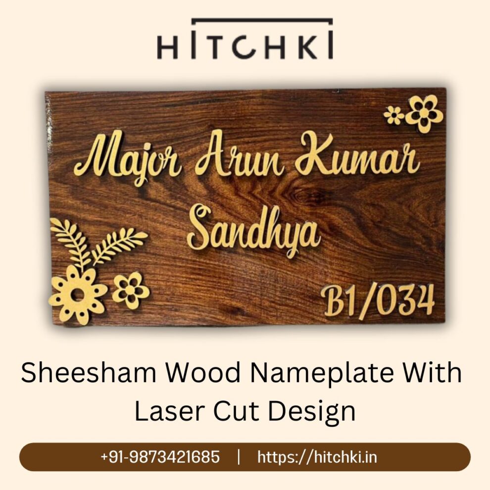 Wooden Nameplates by Hitchki: Enhance Your Home Entrance