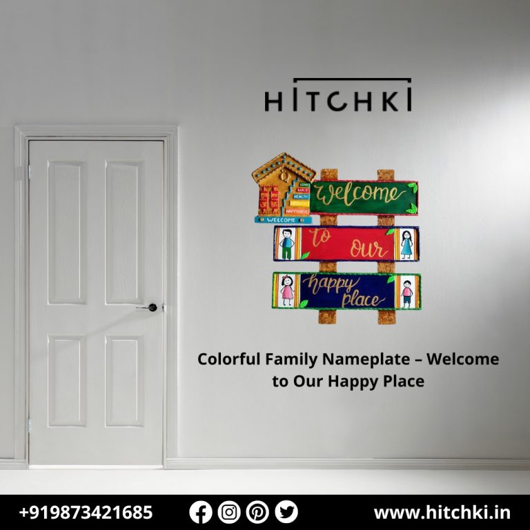 Colorful Family Nameplate – Welcome to Our Happy Place