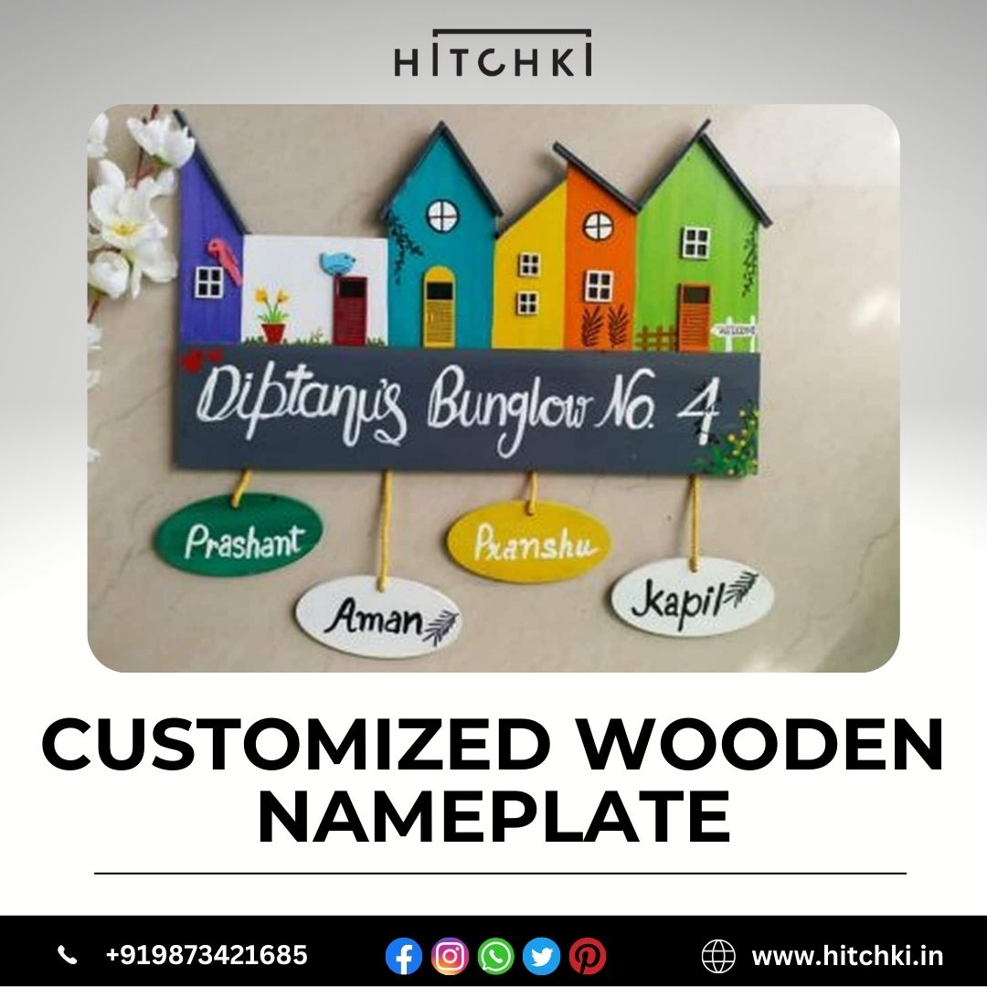 Stunning Garden & Nature Themed Vertical Wooden Nameplate